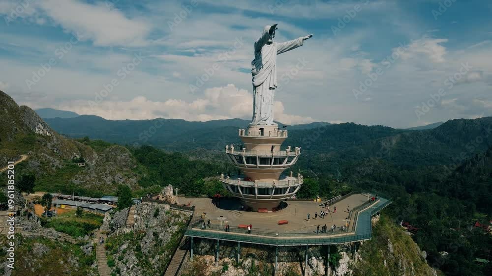 Jesus Buntu Burake of a Roman Catholic statue of Jesus Christ at Makale ...