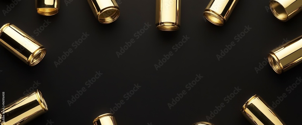 The bullet is isolated on a black background with reflexion. The rifle ...