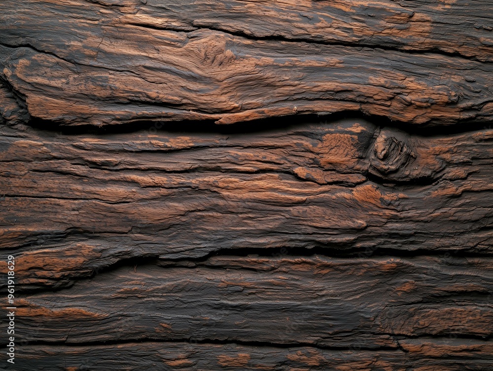 Burnt Wood Texture with Scorched Surface, Highlighting Dark Wood ...