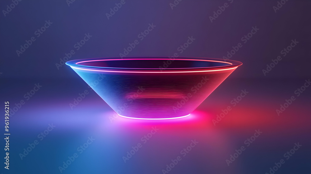 3D Glowing Abstract Marketing Funnel with Floating Conversion Symbols ...