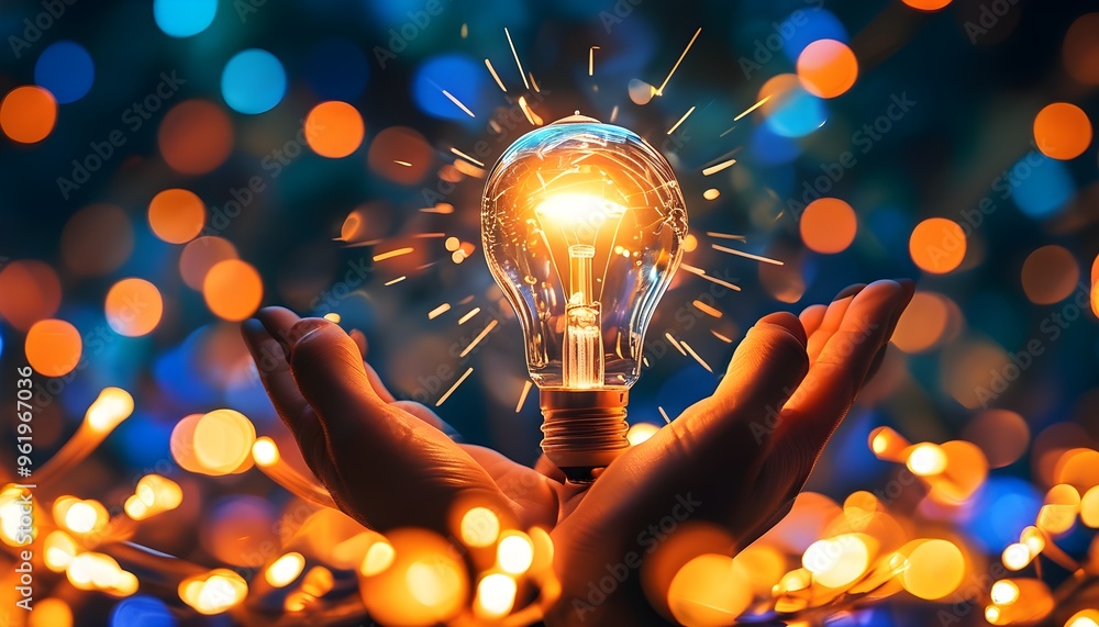 Illuminating innovation and creativity with a glowing light bulb ...