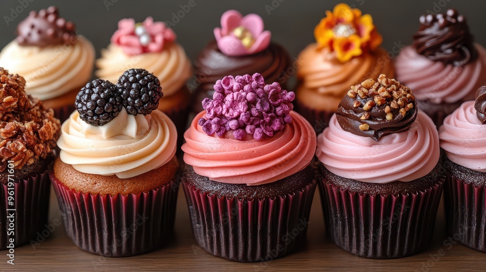 gourmet cupcake delight assortment of artisanal cupcakes with elaborate ...