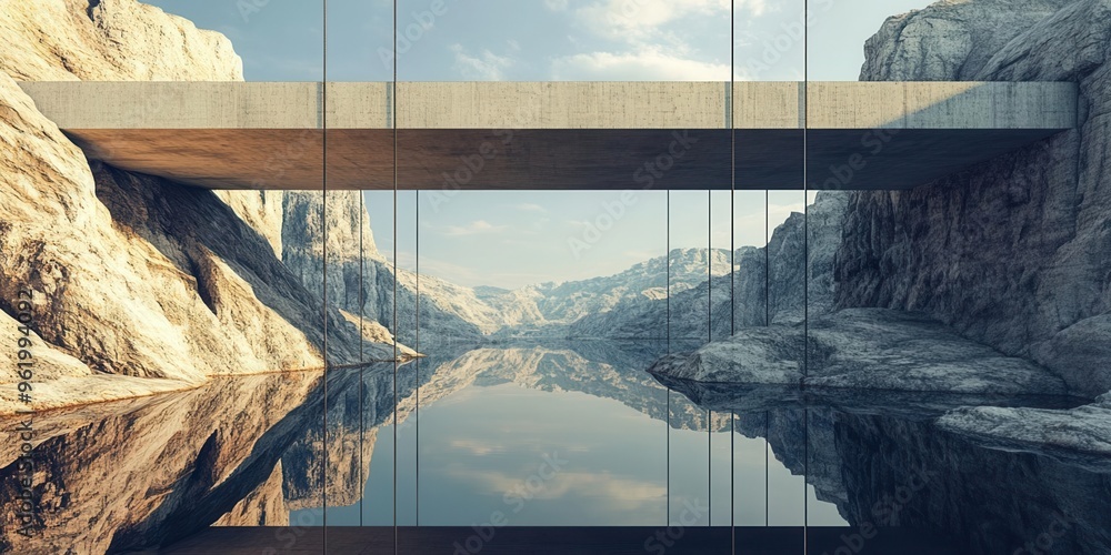 Bridge gap visualized with a suspended structure in progress, bridge ...