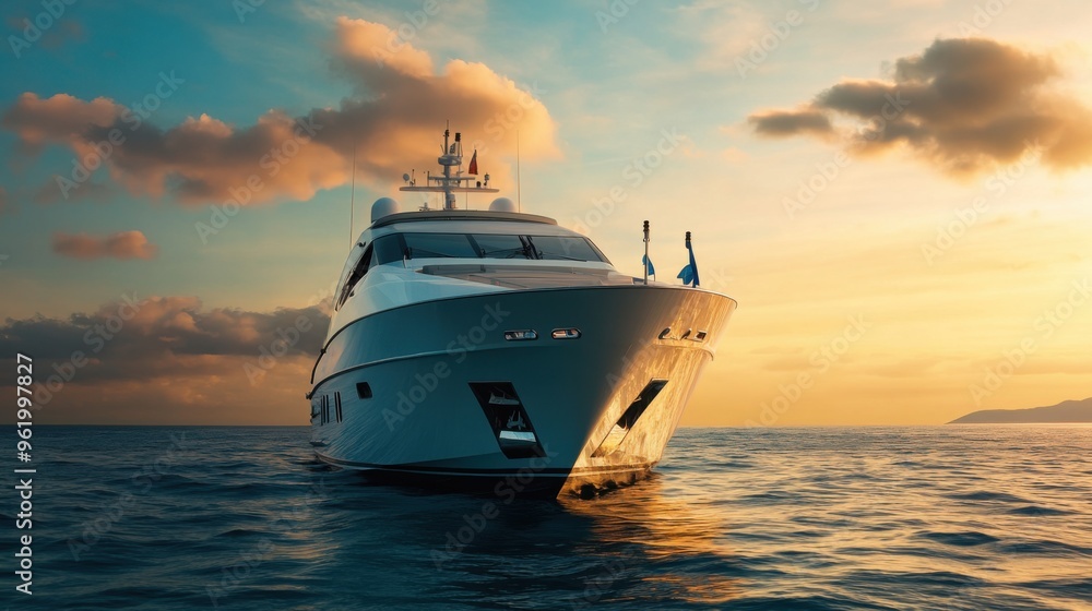 Upscale Luxury Yacht with Sleek Design, Expansive Decks, and State-of ...