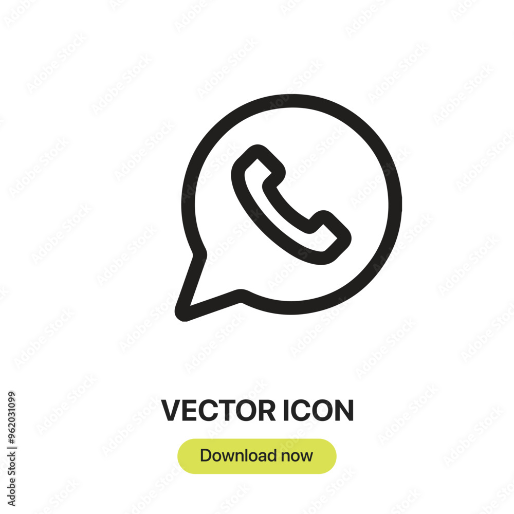 Whatsapp icon vector. Linear-style sign for mobile concept and web ...