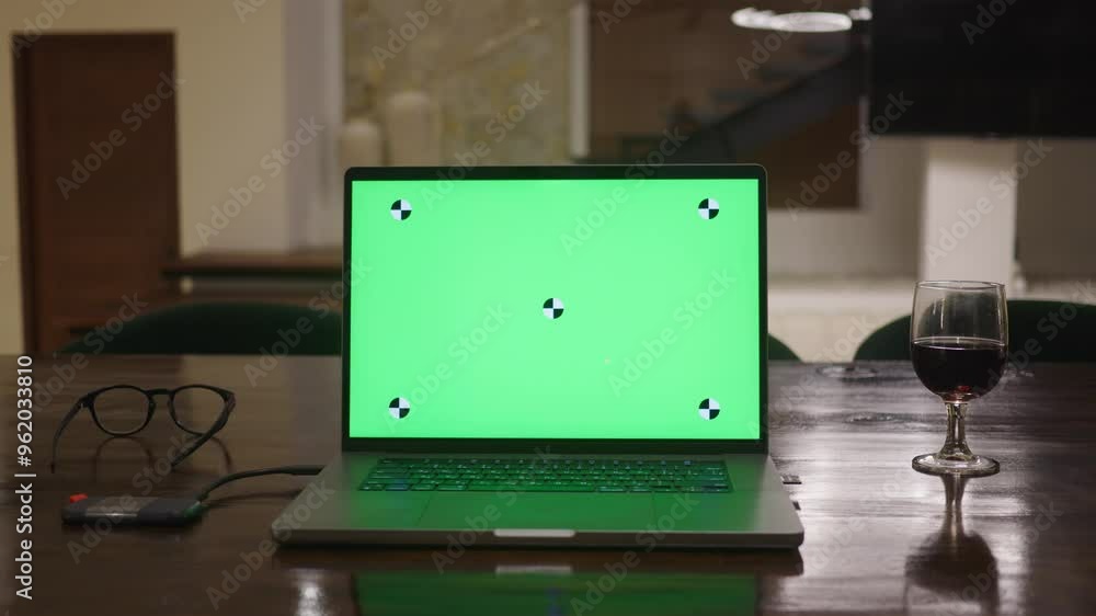Role of green screens in modern video production laptop with green ...