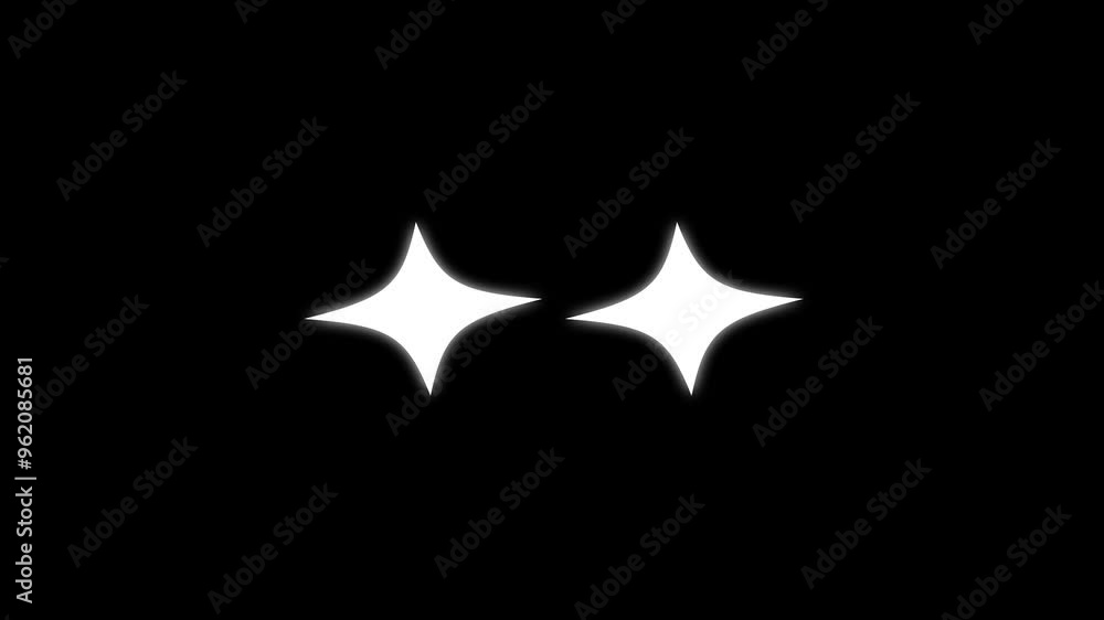 Shape Layer Twinkling stars animation, white cartoon, flat, vector, doodles style stars blinking ...