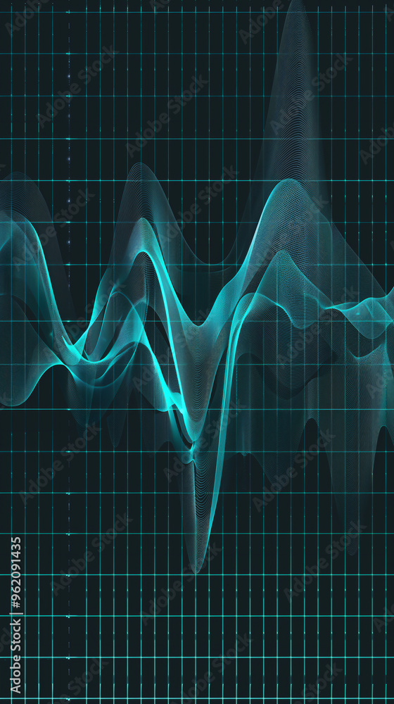 Audio soundwave scope signal as an abstract background depicting a ...