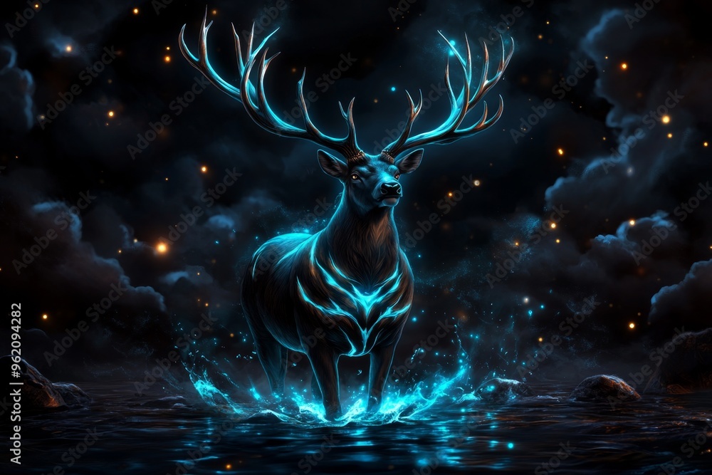 Northern Whale Deer, mythical creature, blending worlds symbolizes the ...