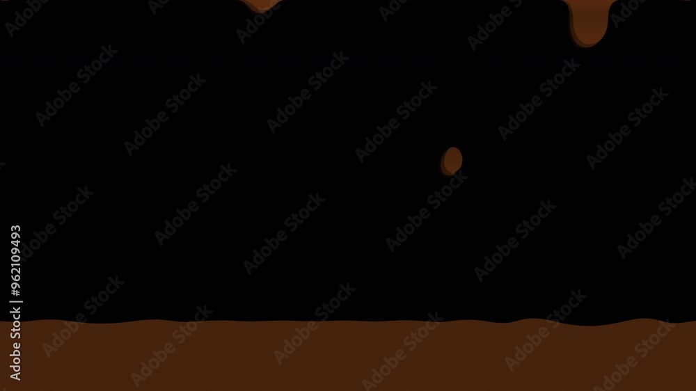 Chocolate ice cream melted animation. Cream melted animation. Sweet ice ...