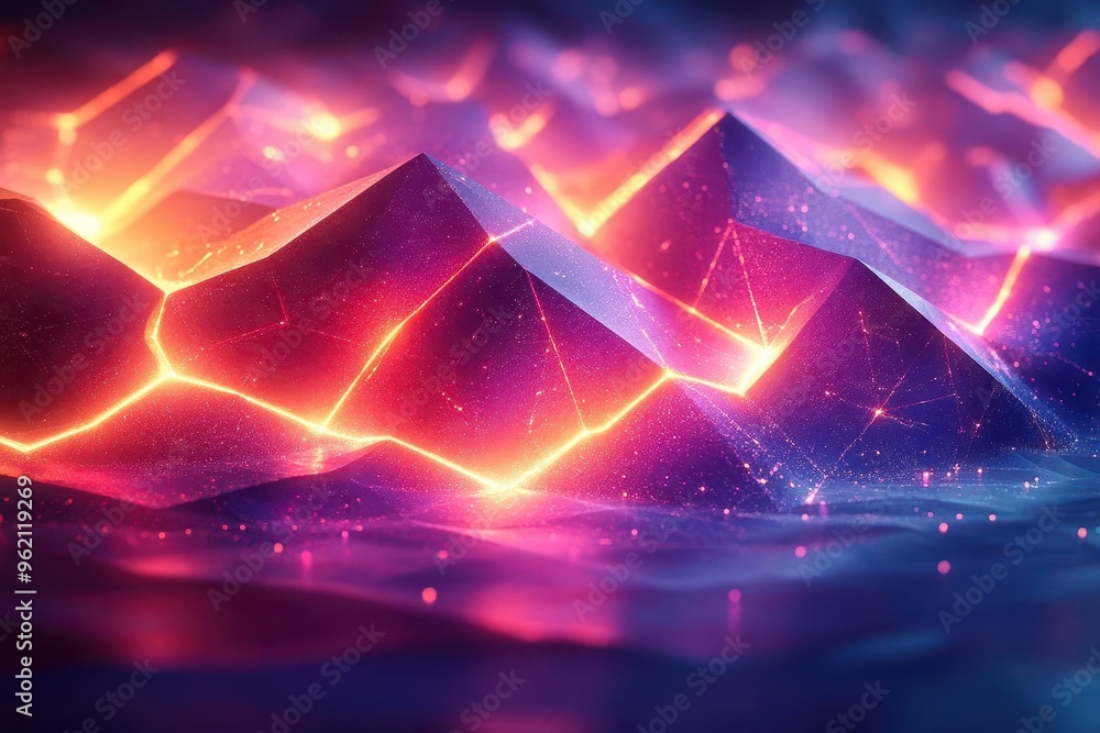 pulsating neon polygons dance to invisible rhythm digital landscape ... pulsating neon polygons dance to invisible rhythm digital landscape ...