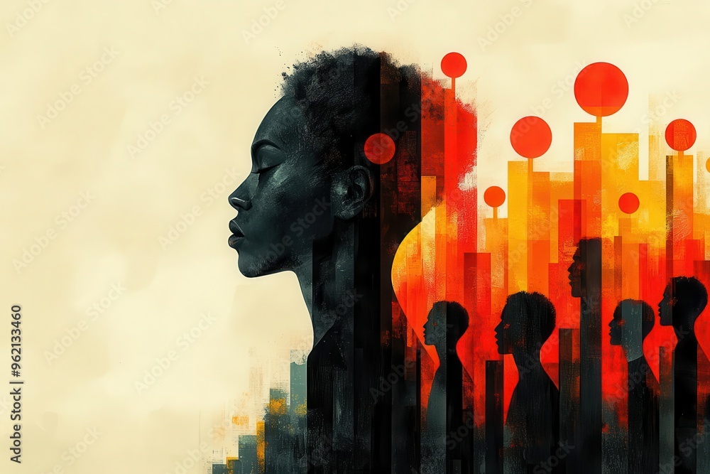 stark minimalist illustration addressing racial discrimination simple ...