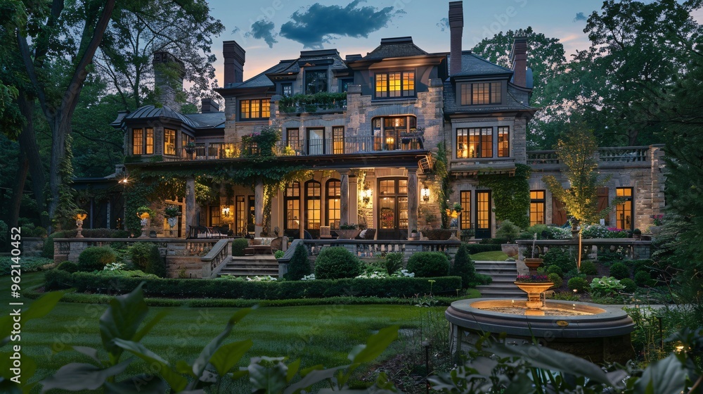 Historic mansion with classic architecture and luxurious features Stock ...