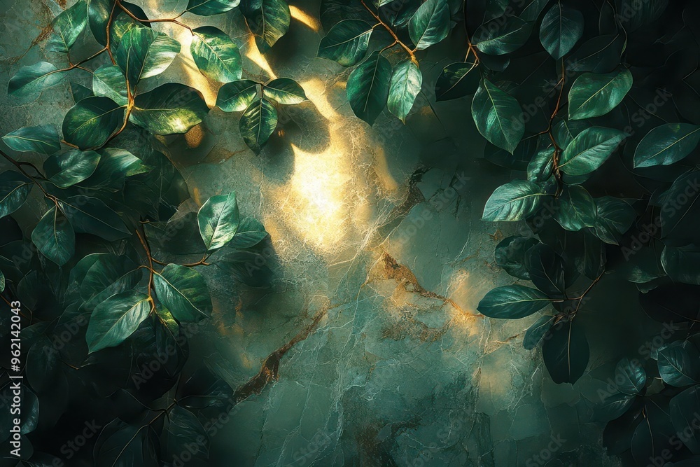 tropical marble mirage polished stone surface reflects lush jungle ...