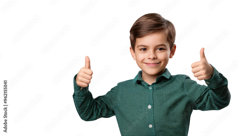 Portrait of a Cute Kid Giving a Thumbs Up Sign, Happy and Positive ...