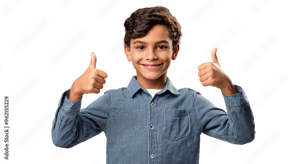 Portrait of a Cute Kid Giving a Thumbs Up Sign, Happy and Positive ...