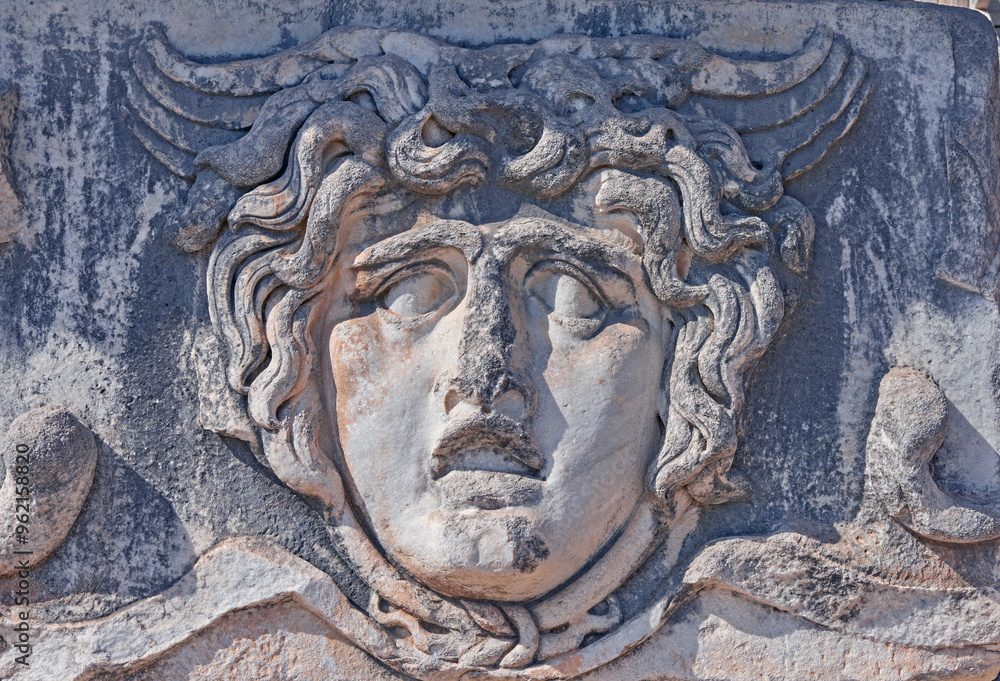 Apollo, architecture and statue for temple, outdoor and sacred site for ...