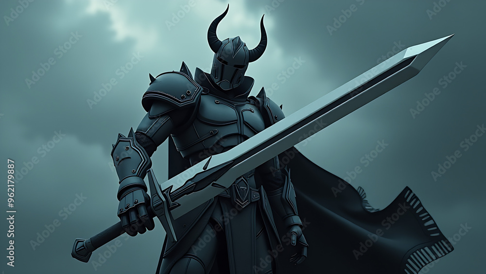 Futuristic warrior 3D rendering of a sci fi barbarian robot knight ...
