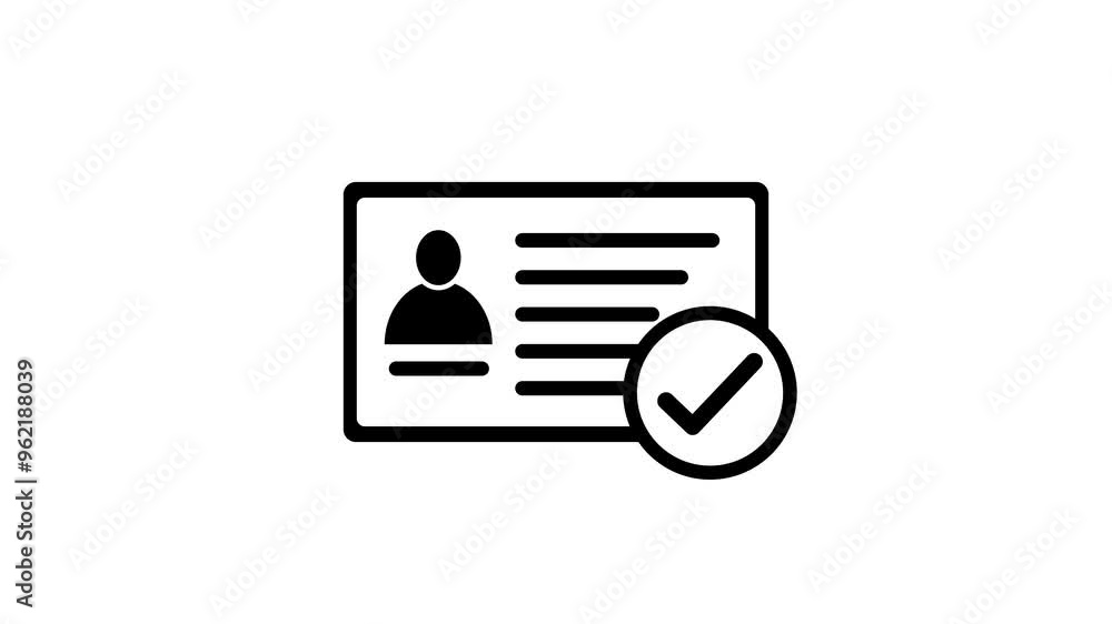 Personal data check with chick icon animation. identification card with ...