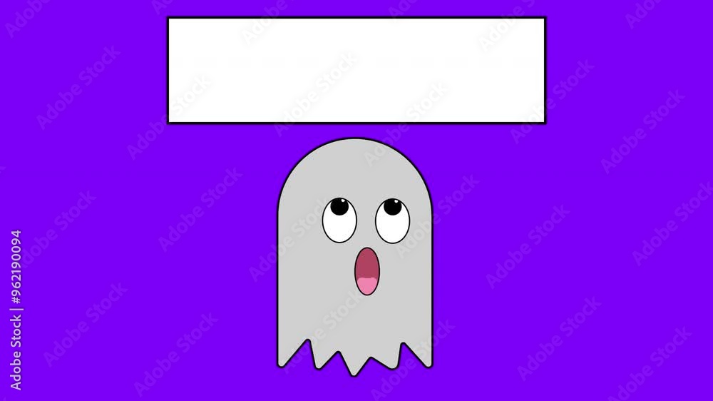 Cartoon Ghost Animation with Message Box. Ghost falling down, with an ...
