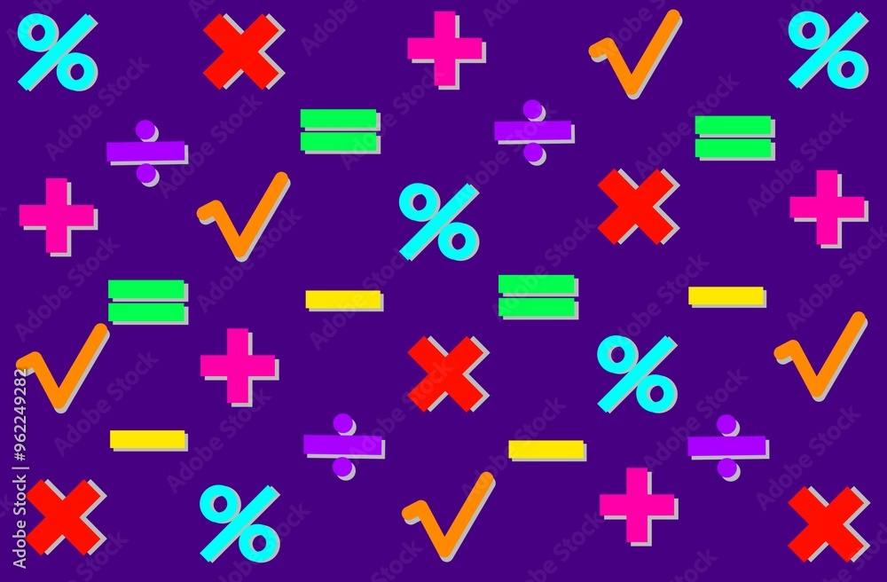 seamless pattern with mathematic sign, mathematic sign, seamless ...