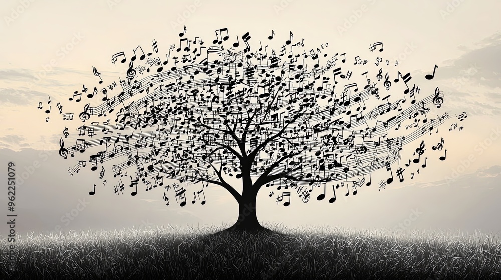 This image features a majestic tree at the center, with an abundance of ...