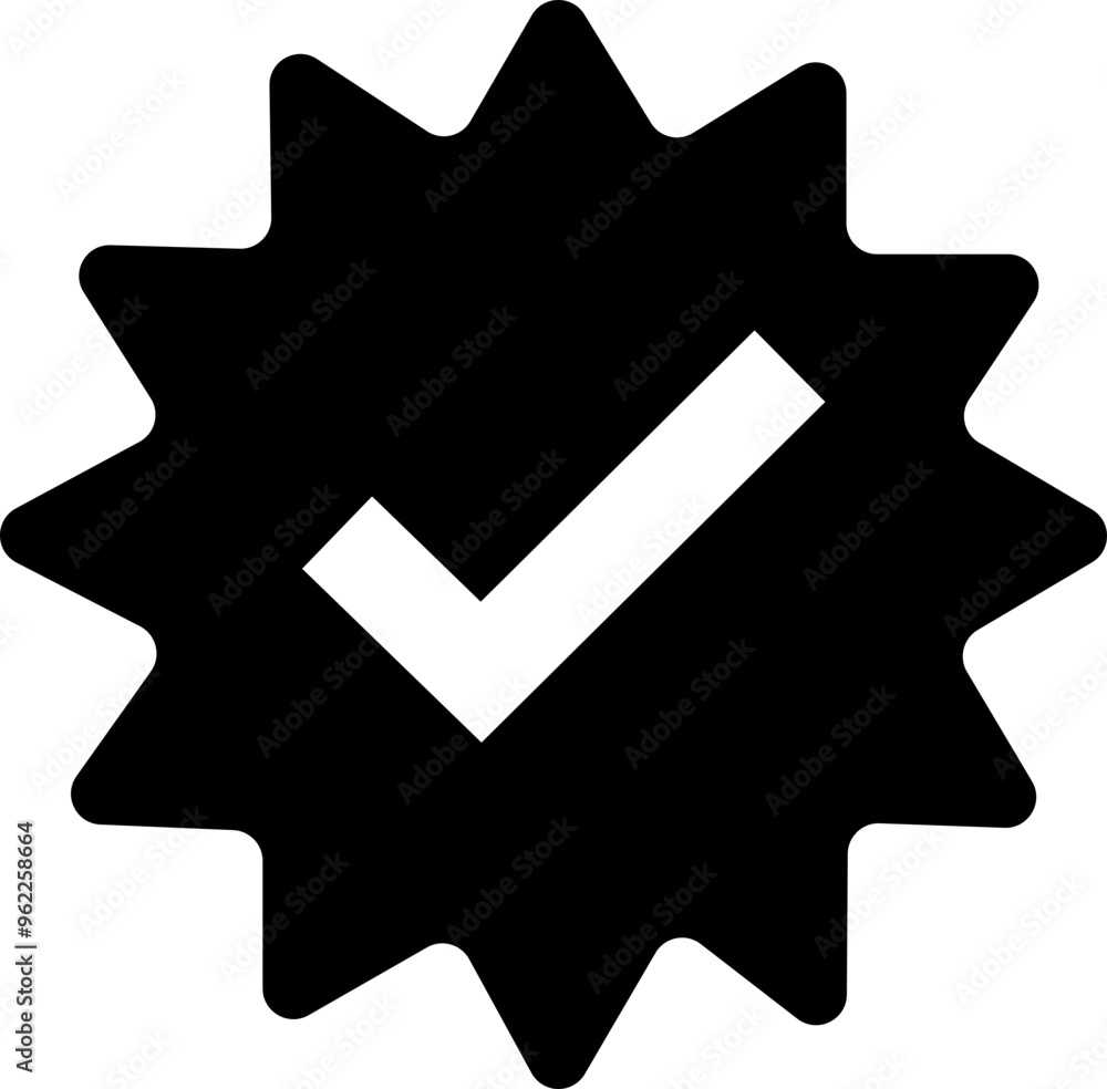 Check mark icon in flat Black tick icon vector for apps and website ...