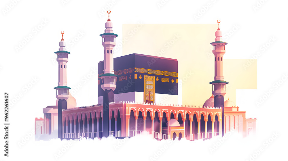 digital painting 2d illustration of Kaabah Mecca png footage Saudi ...