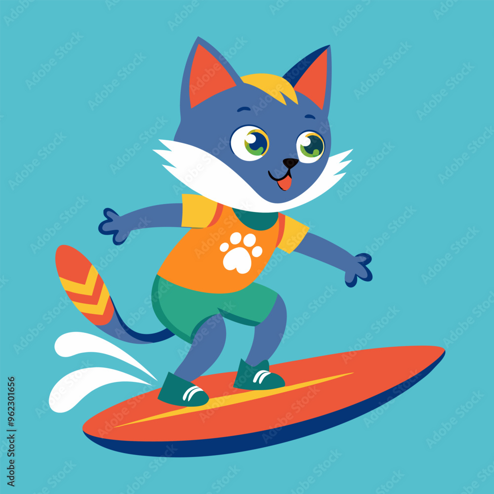 How a surfer cat created his own style on the beach: sea adventures and ...