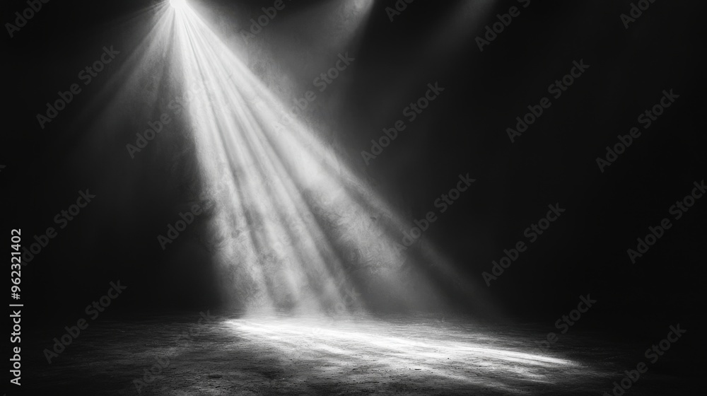 Soft spotlight illuminating a single point on stage, dark surroundings ...