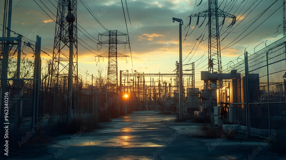 Electrical Substation An industrial substation with transformers ...