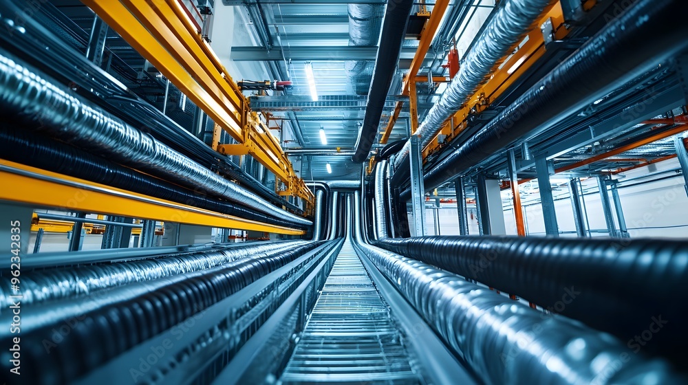 Cable Tray System A system of cable trays mounted along the ceiling ...