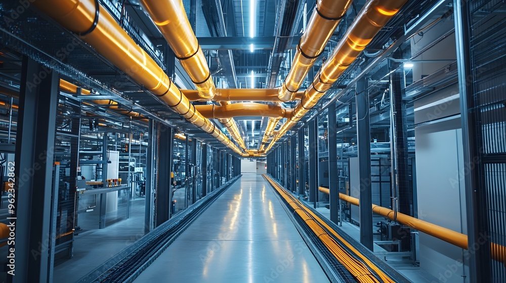 Cable Tray System A system of cable trays mounted along the ceiling ...