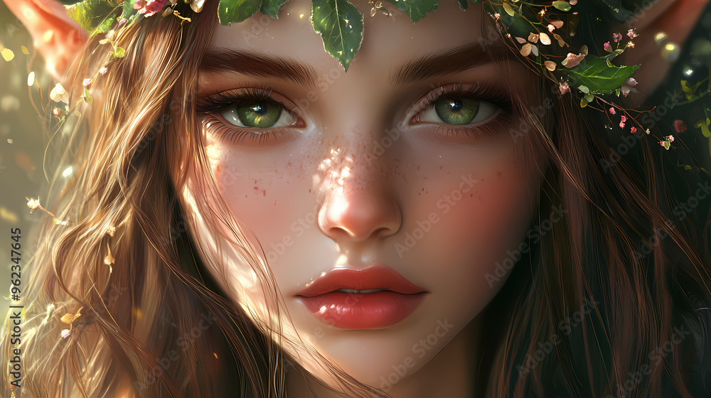 Women elf princess fairy tale beautiful face model collection set ...