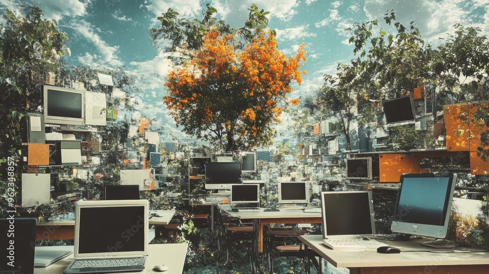 surreal digital collage, a surreal digital collage blurs reality by ...