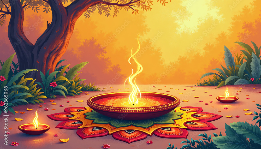 Artistic Pookalam Illustrations Featuring Thiruvonam Timings with ...