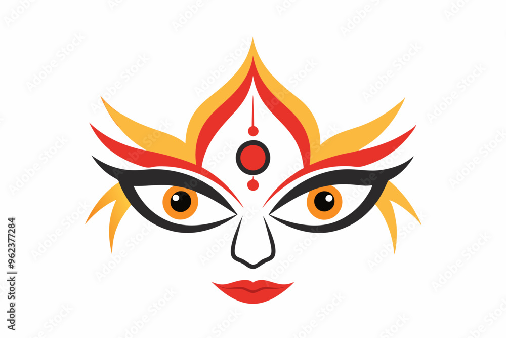 Durga eyes vector logo, simple flat design. Durga Eyes and Hindu ...