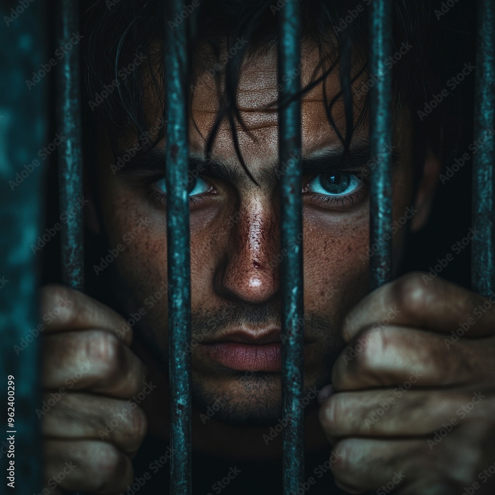 Captive Hands Gripping Prison Bars in Darkness Stock Photo | Adobe Stock