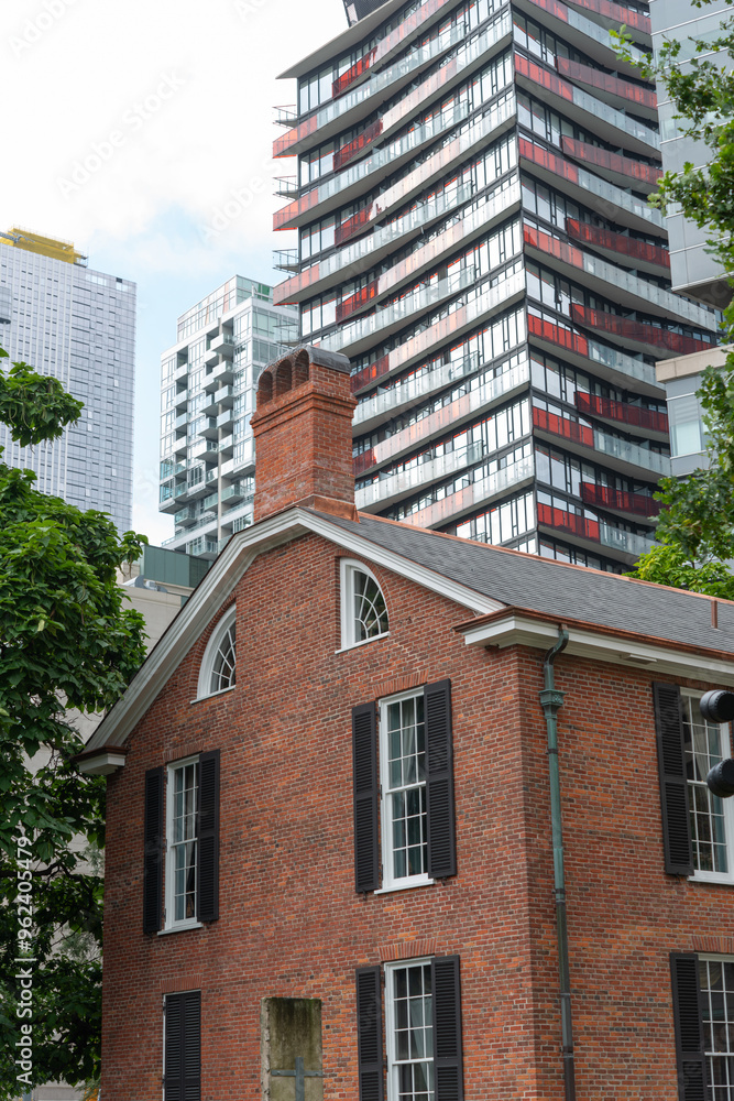 contrast of architectural styles in downtown Toronto Canada (Campbell ...