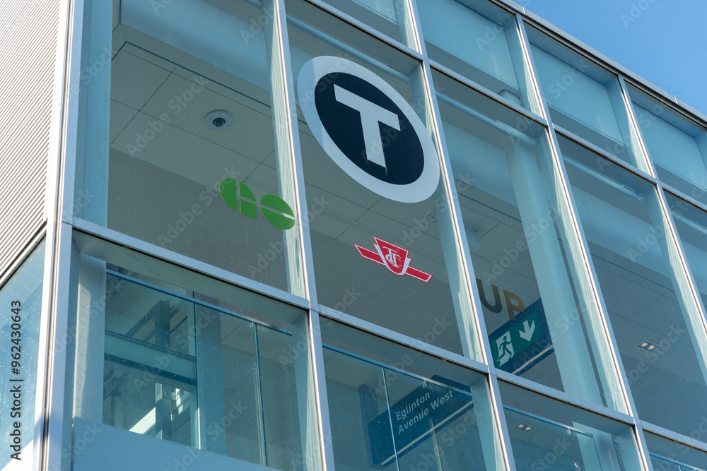 upward glance at exterior of Mount Dennis station of the Eglinton ...