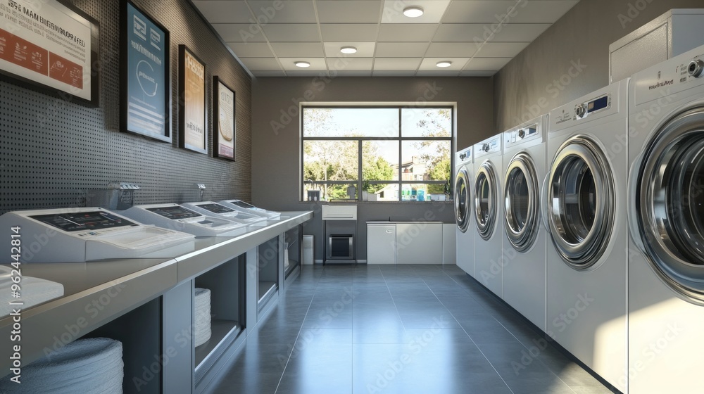 Efficient Professional Laundry Space, designed for swift operations ...