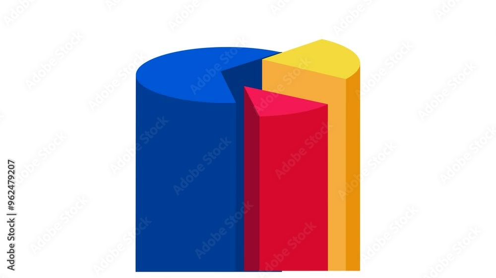 Pie chart cartoon animation in transparent background. Alpha channel ...