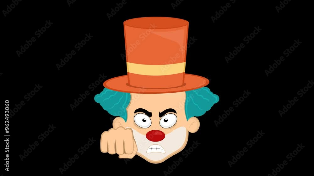 video animation emoji face jester clown character cartoon illustration ...