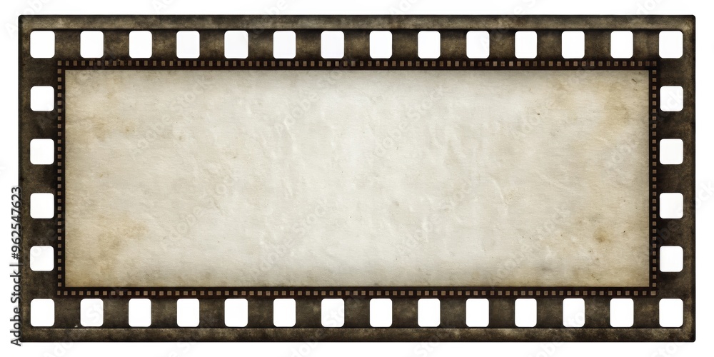 Letterbox cinematic film frame texture with black bars at the top and ...