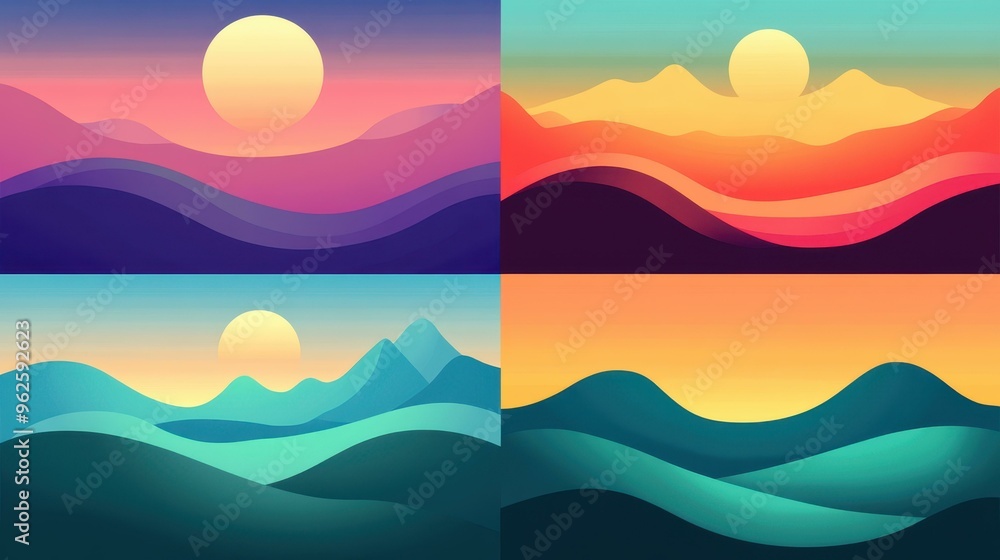 Create vibrant sunset and sunrise backgrounds using modern gradients ...