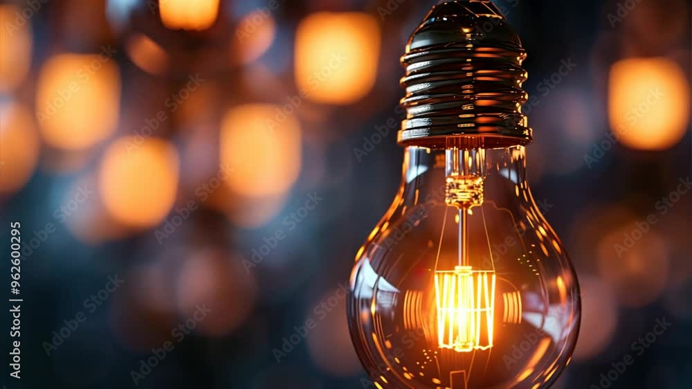 Illuminating Ideas: A single incandescent light bulb glows brightly ...