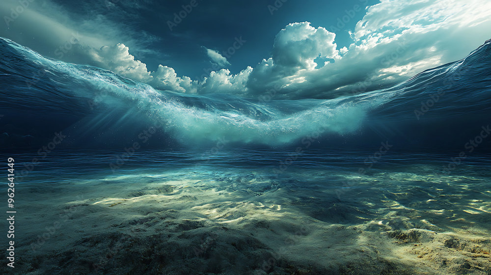 An underwater view of the ocean floor shifting just before a tsunami ...