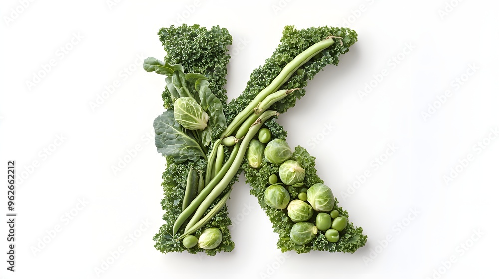 12. "The letter 'K' designed from an assortment of Vitamin K-rich ...