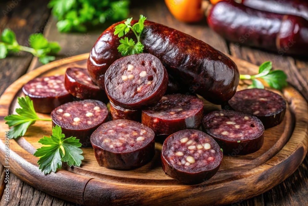 Blood Sausage Links Display The Congealed, Dark, And Dense Texture Of A ...