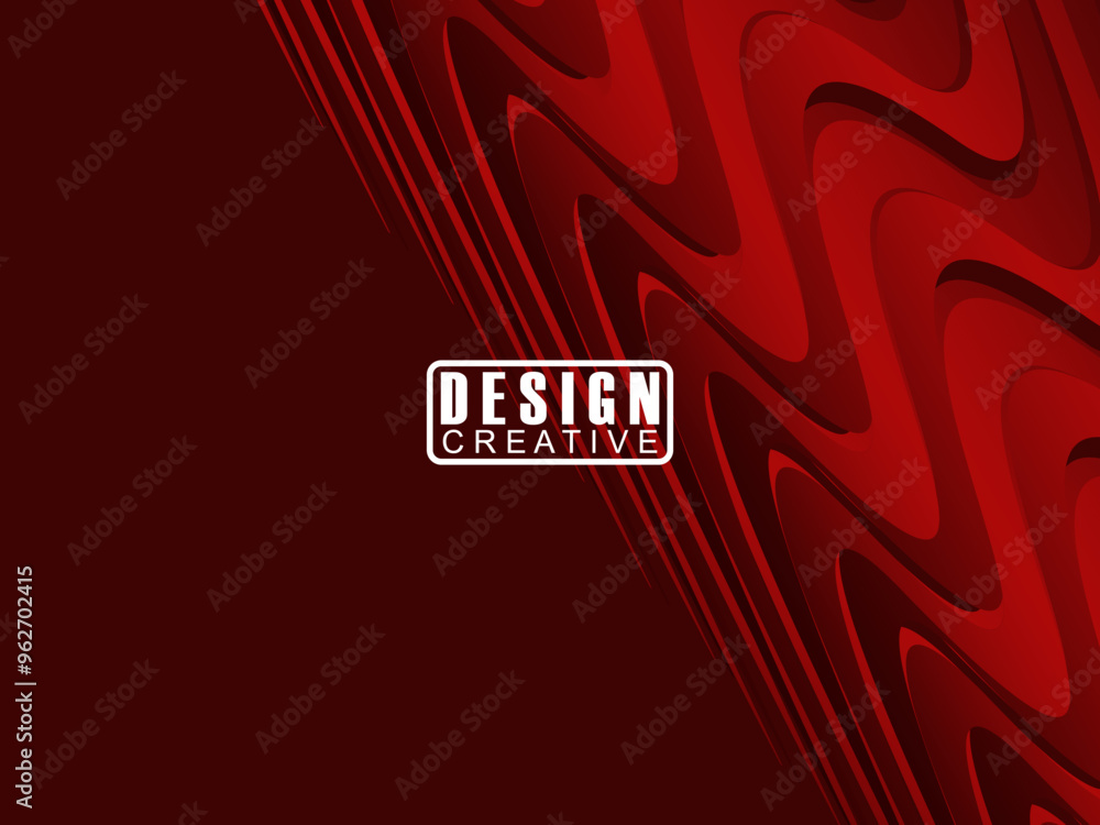 Abstract futuristic red background with wave design. Realistic 3d ...